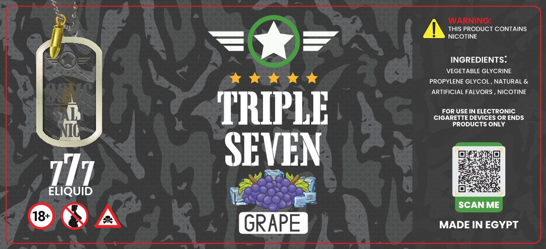 Triple Seven - Grape Ice - SALT - 30ML - Beta Vape